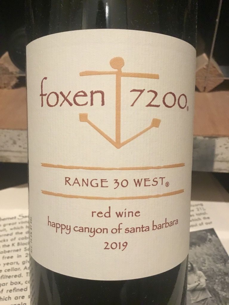 2020 Foxen Cabernet Sauvignon 7200 Vogelzang Vineyard, USA, California ...