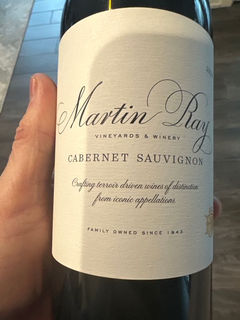 2020 Martin Ray Cabernet Sauvignon Sonoma County 56% | Napa County 44% ...