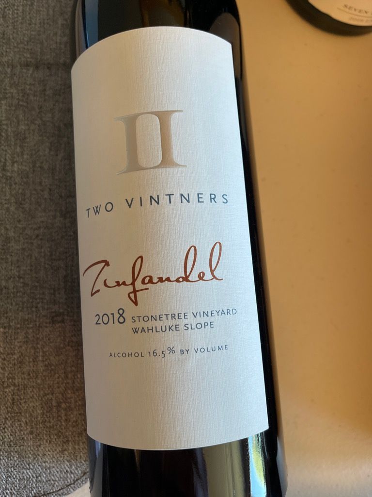 2018 Two Vintners Zinfandel, USA, Washington, Puget Sound - CellarTracker