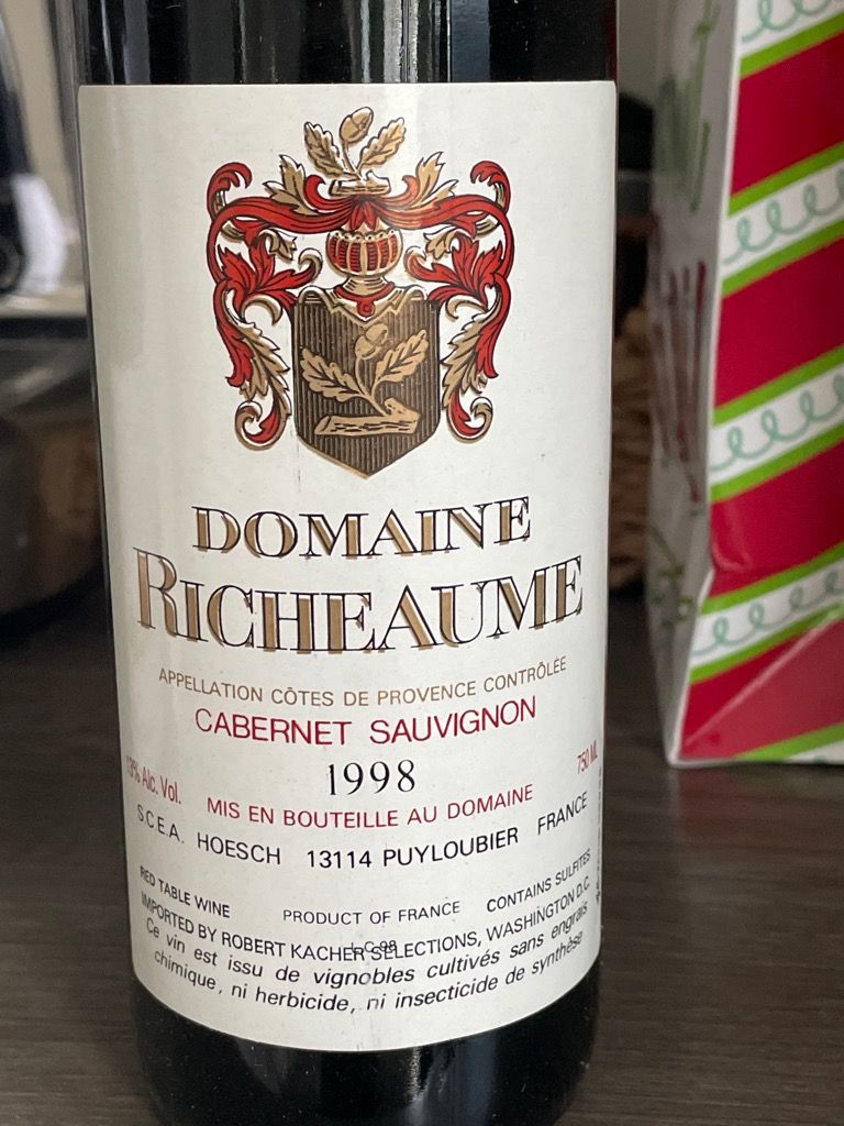 2004 Domaine Richeaume Cabernet Sauvignon, France, Provence, Côtes de ...