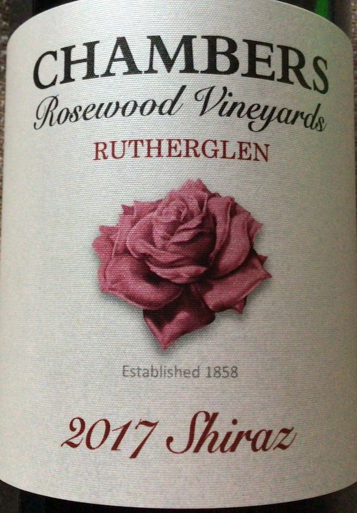 2017 Chambers Rosewood Shiraz, Australia, Victoria, North East ...