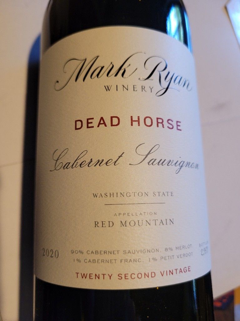 2020 Mark Ryan Cabernet Sauvignon Dead Horse, USA, Washington, Columbia ...