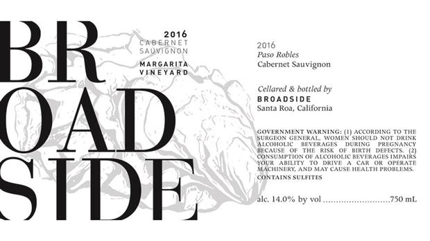 2016 Broadside Cabernet Sauvignon Margarita Vineyard, USA, California ...