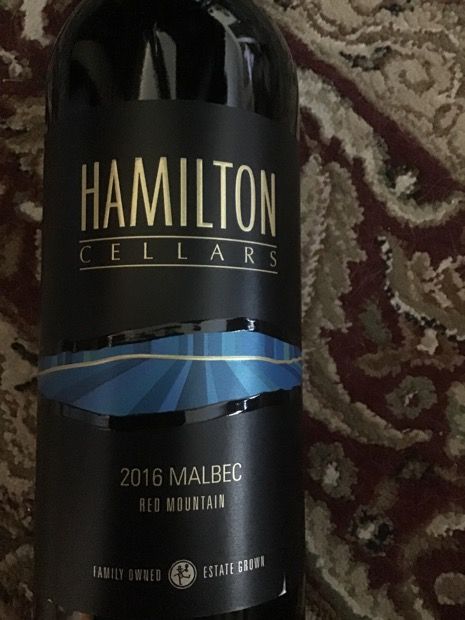 2016 Hamilton Cellars Malbec Red Mountain Malbec Reserve Scooteney ...
