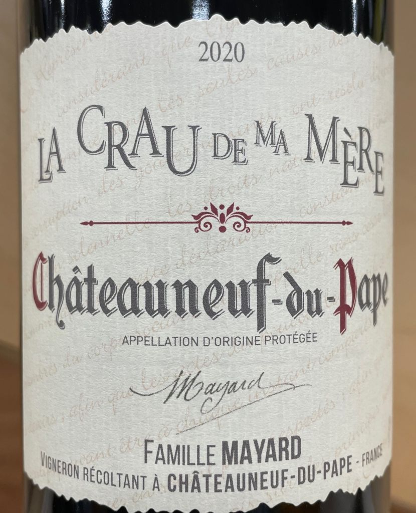 2020 Vignobles Mayard Châteauneuf-du-Pape La Crau de ma Mère, France ...