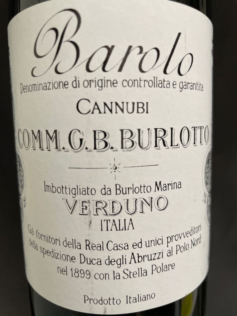 1967 Comm. G.B. Burlotto Barolo Cannubi, Italy, Piedmont, Langhe ...