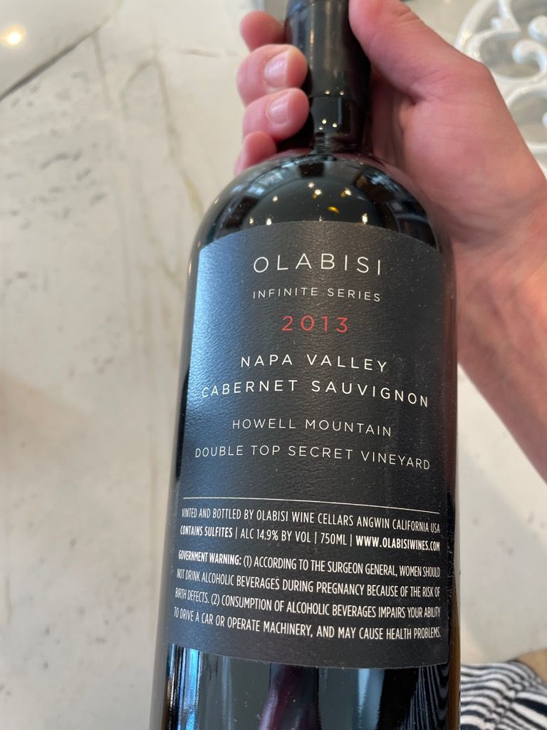 2009 Olabisi Cabernet Sauvignon Infinite Series Double Top Secret ...