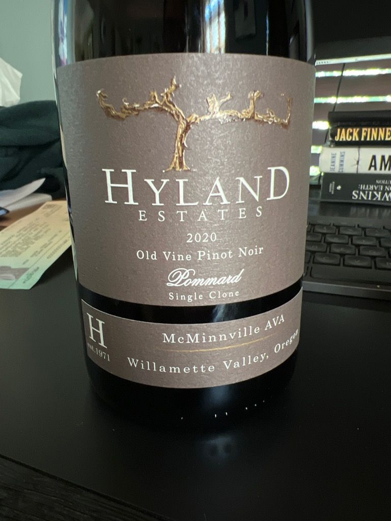 2021 Hyland Estates Pinot Noir Old Vine Pommard Clone, USA, Oregon ...