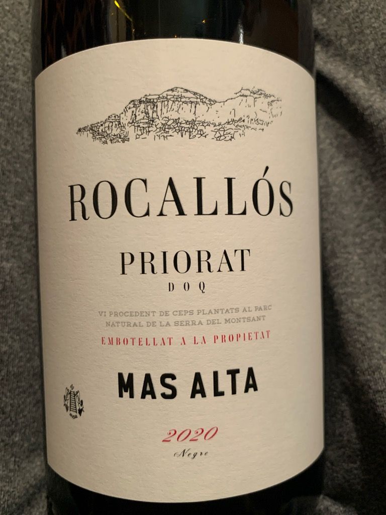 2020 Bodegas Mas Alta Priorat Rocallós, Spain, Catalunya, Priorat ...