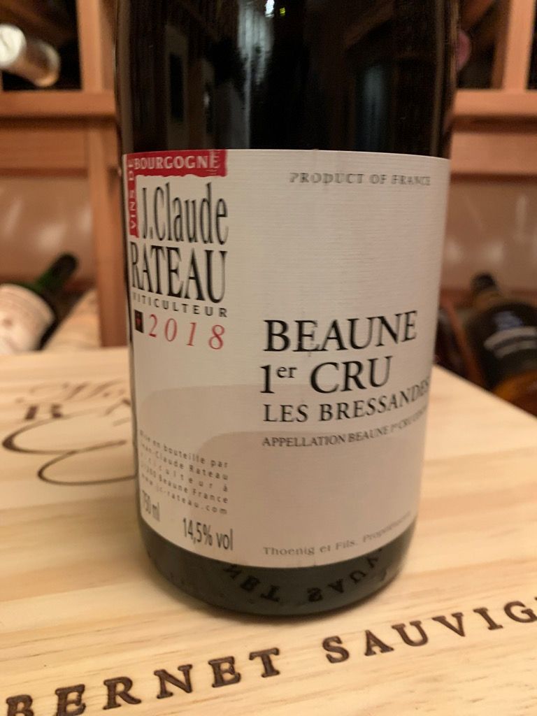 2018 Jean-Claude Rateau Beaune 1er Cru Bressandes, France, Burgundy ...