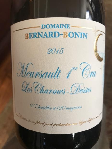 2016 Domaine Bernard-Bonin Meursault 1er Cru Les Charmes-Dessus, France ...