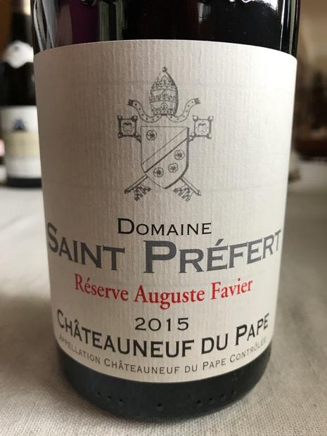2015 Domaine Saint Préfert Châteauneuf-du-Pape Réserve Auguste Favier ...