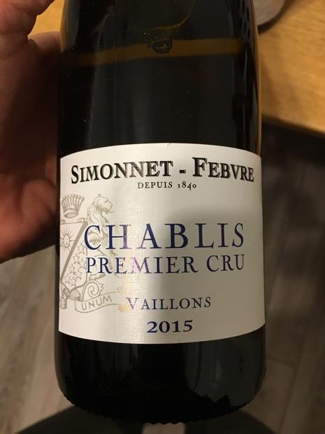 2015 Simonnet-Febvre Chablis 1er Cru Côte de Léchet, France, Burgundy ...
