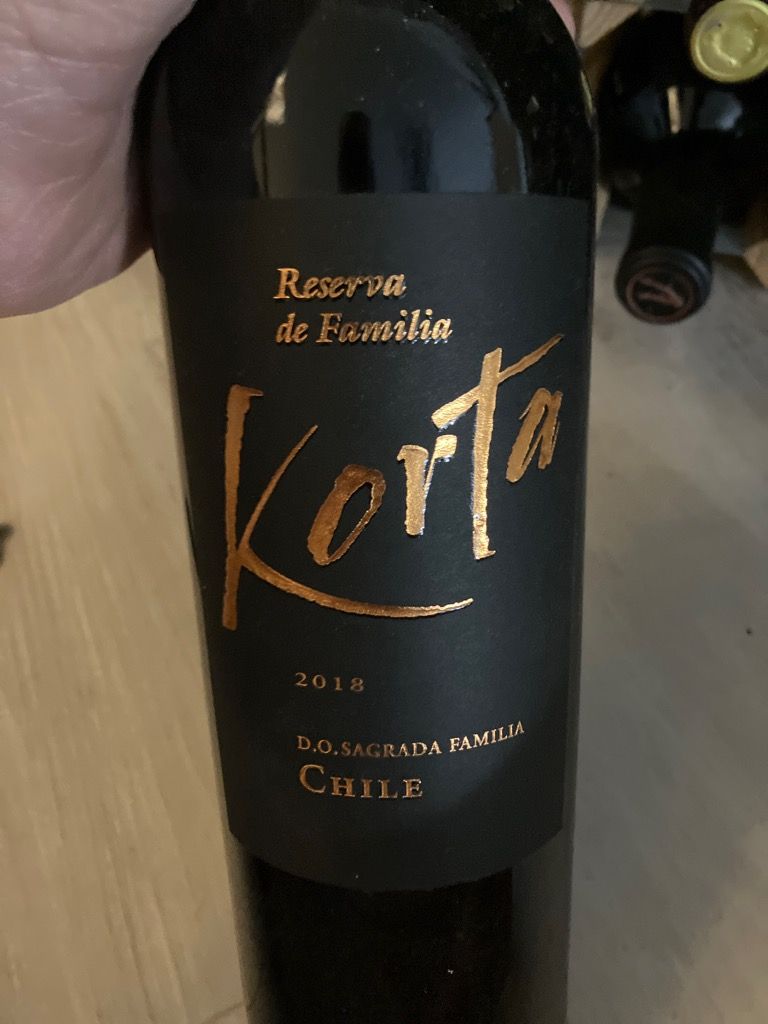 2018 Bodega y Viñedos Korta Reserva de Familia, Chile, Curico Valley ...