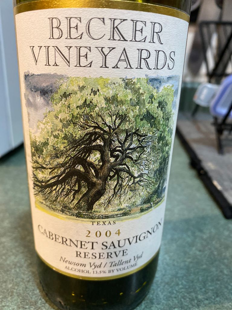 2004 Becker Vineyards Cabernet Sauvignon Reserve, USA, Texas, Texas ...