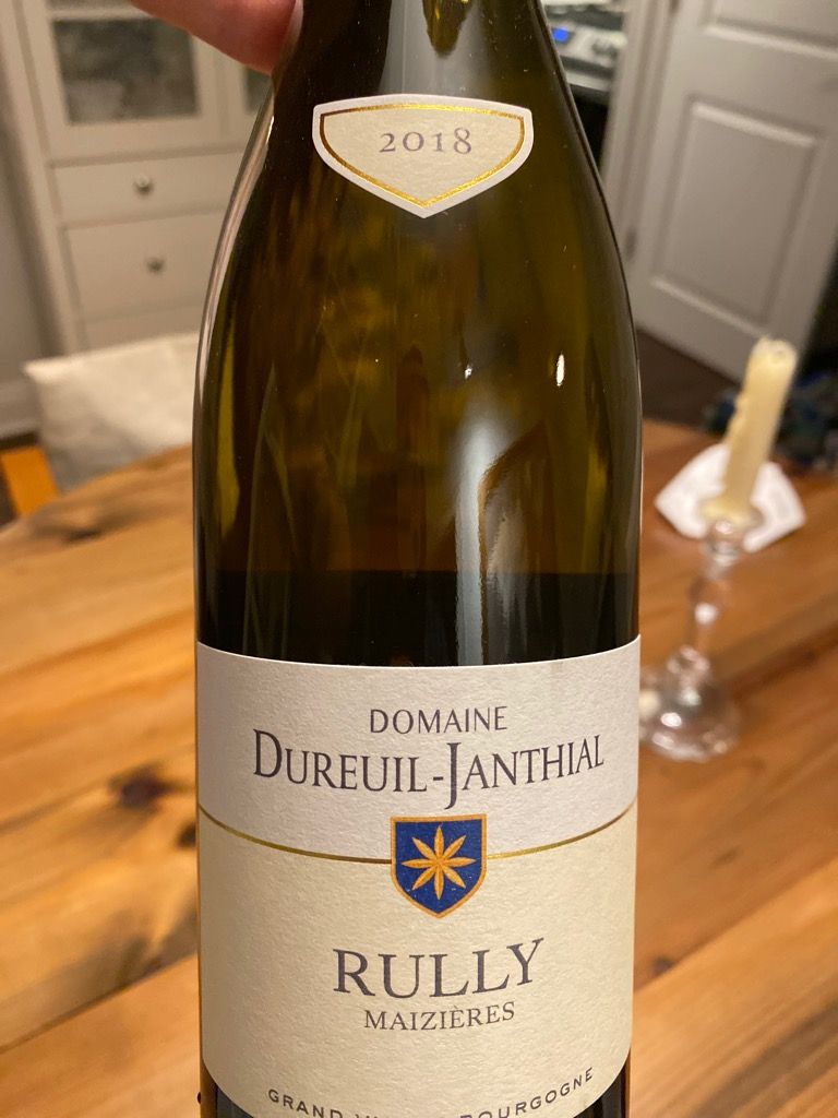 2019 Dureuil-Janthial Rully Maizières Blanc, France, Burgundy, Côte ...