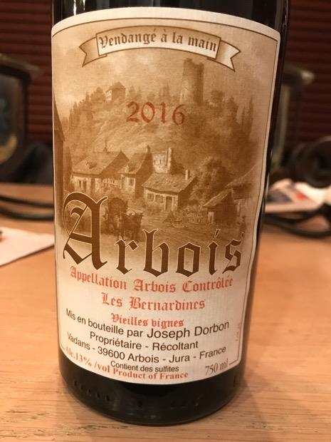 2016 Joseph Dorbon Arbois Vieilles Vignes Les Bernardines, France, Jura ...