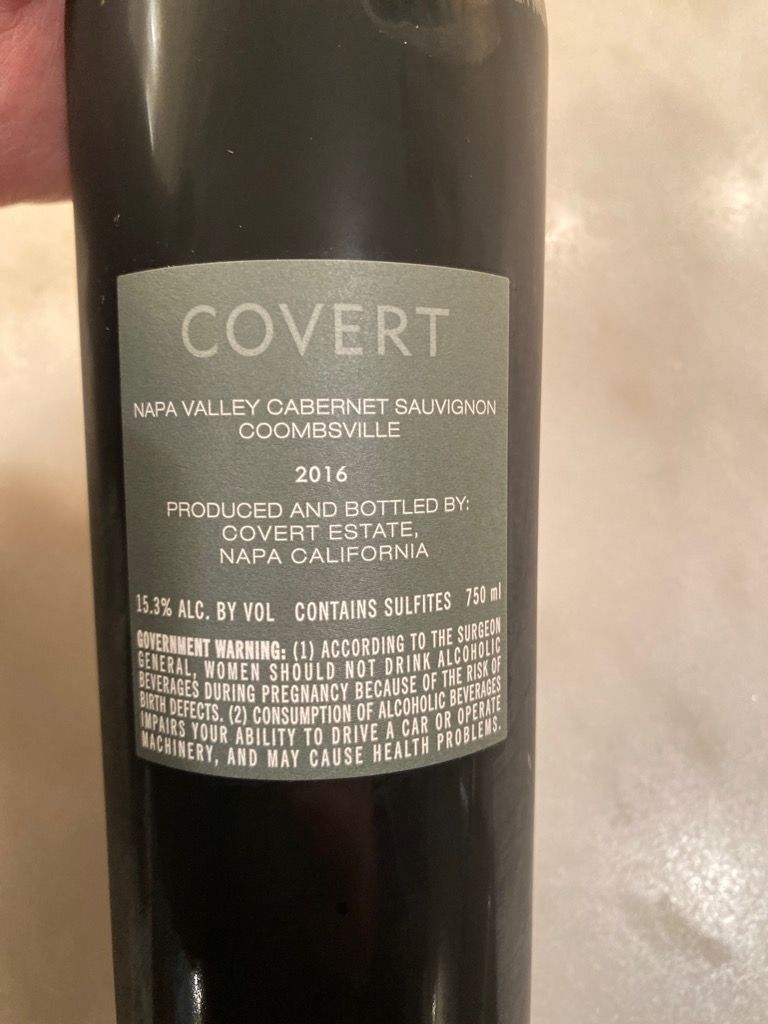 2016 Covert Estate Cabernet Franc, USA, California, Napa Valley ...