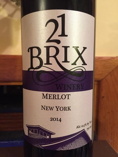 2014 21 Brix Winery Merlot, USA, New York, Lake Erie - CellarTracker