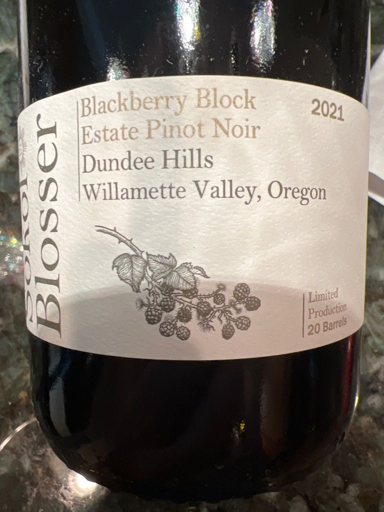 2022 Sokol Blosser Pinot Noir Blackberry Block Dundee Hills, USA, Oregon, Willamette Valley ...