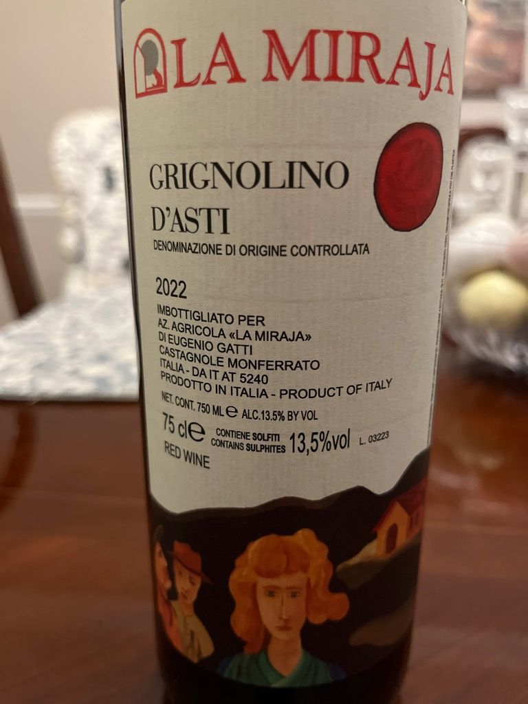 2022 La Miraja Grignolino d'Asti, Italy, Piedmont, Asti, Grignolino d ...