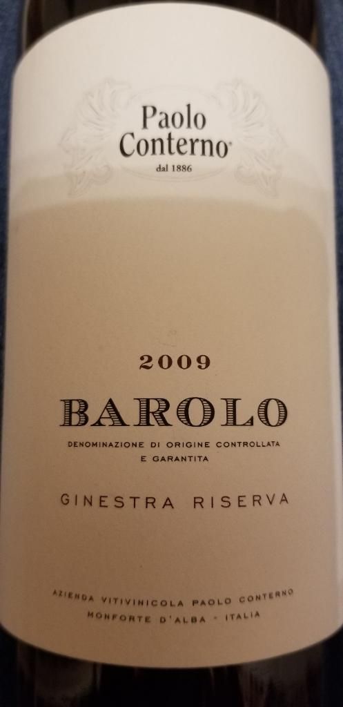 2009 Paolo Conterno Barolo Riserva Ginestra, Italy, Piedmont, Langhe ...