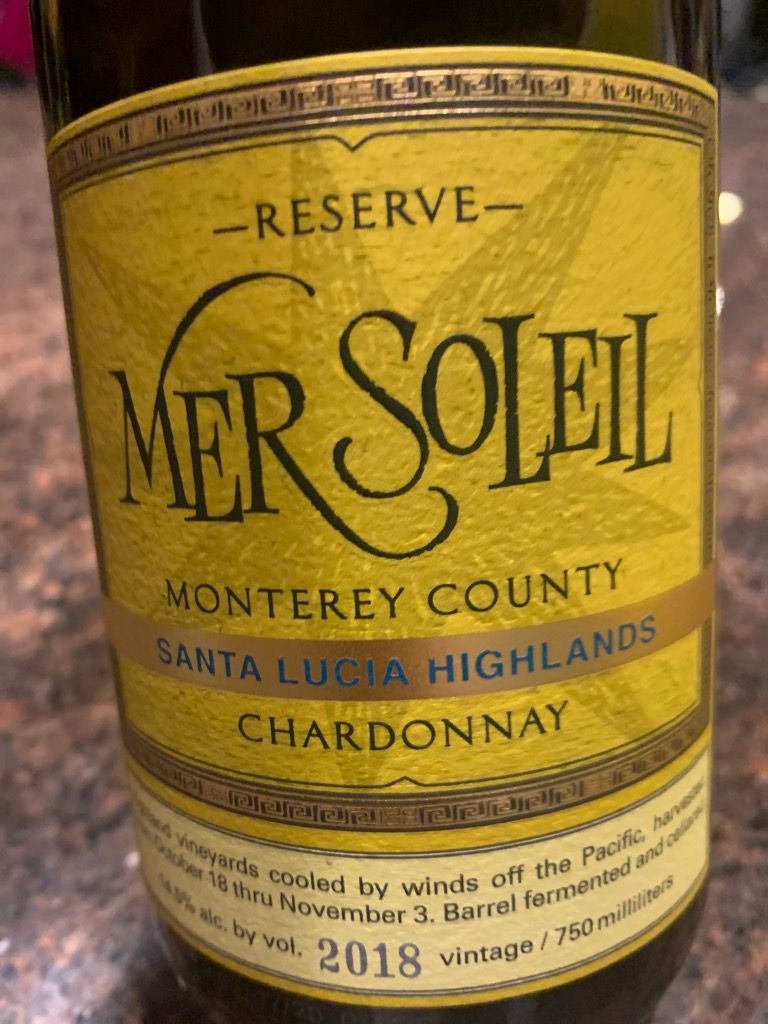 2016 Mer Soleil Chardonnay Reserve Santa Lucia Highlands, USA ...