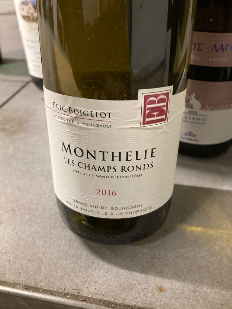 2019 Eric Boigelot Monthélie Les Champs Ronds Blanc, France, Burgundy ...