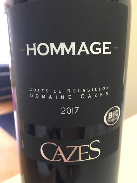 2017 Domaine Cazes Côtes du Roussillon Hommage, France, Languedoc ...