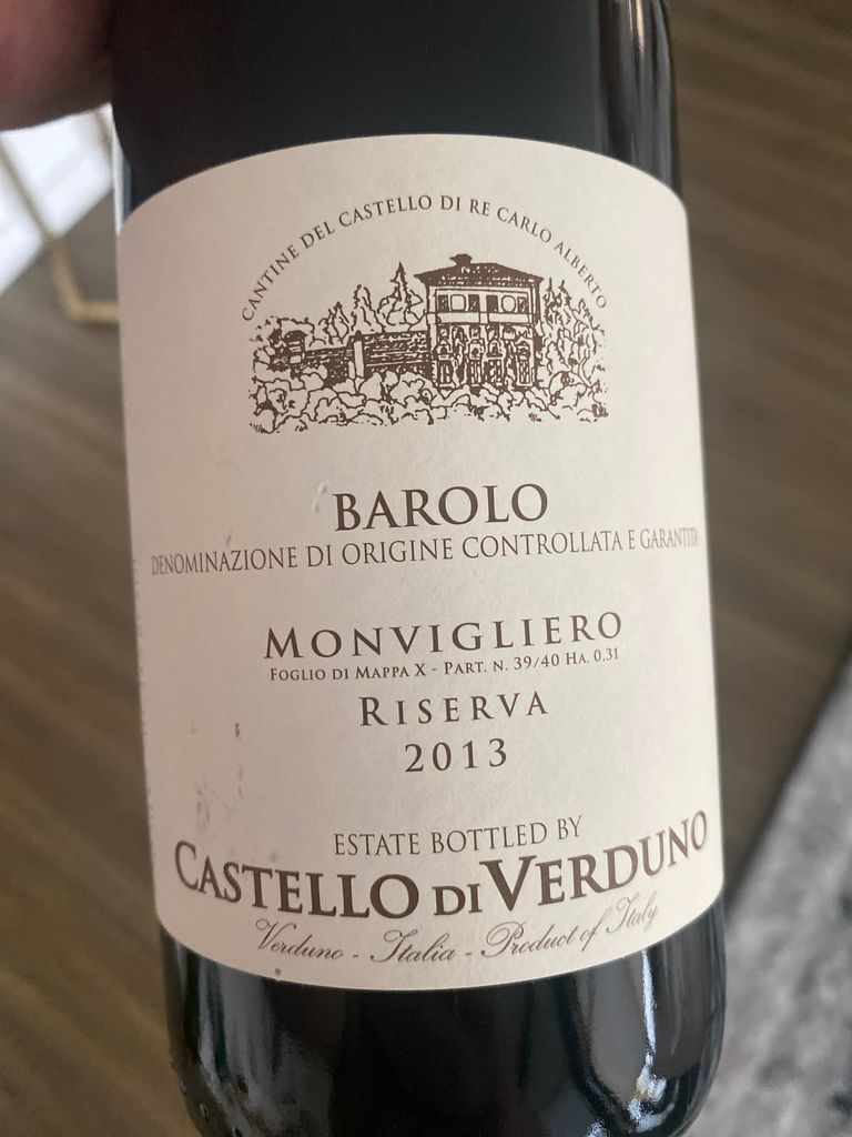 2013 Castello di Verduno Barolo Riserva Monvigliero, Italy, Piedmont ...