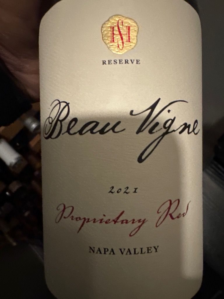 2022 Beau Vigne Reserve Proprietary Red, USA, California, Napa Valley ...