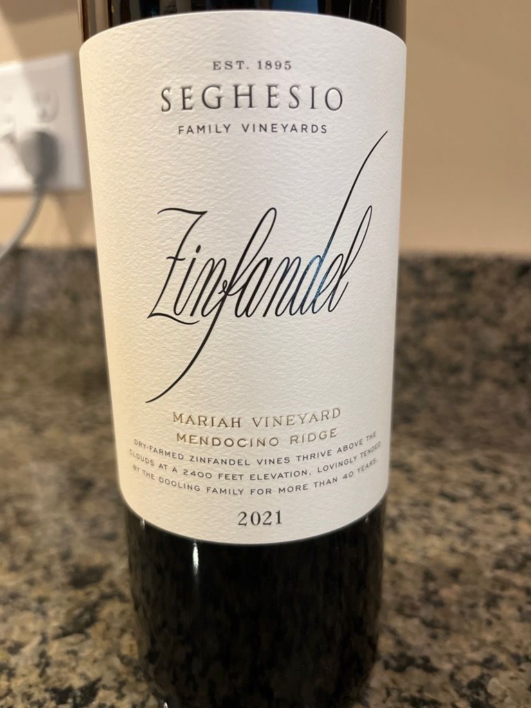 2021 Seghesio Family Vineyards Zinfandel Saini Farms, USA, California, Sonoma County, Dry Creek ...