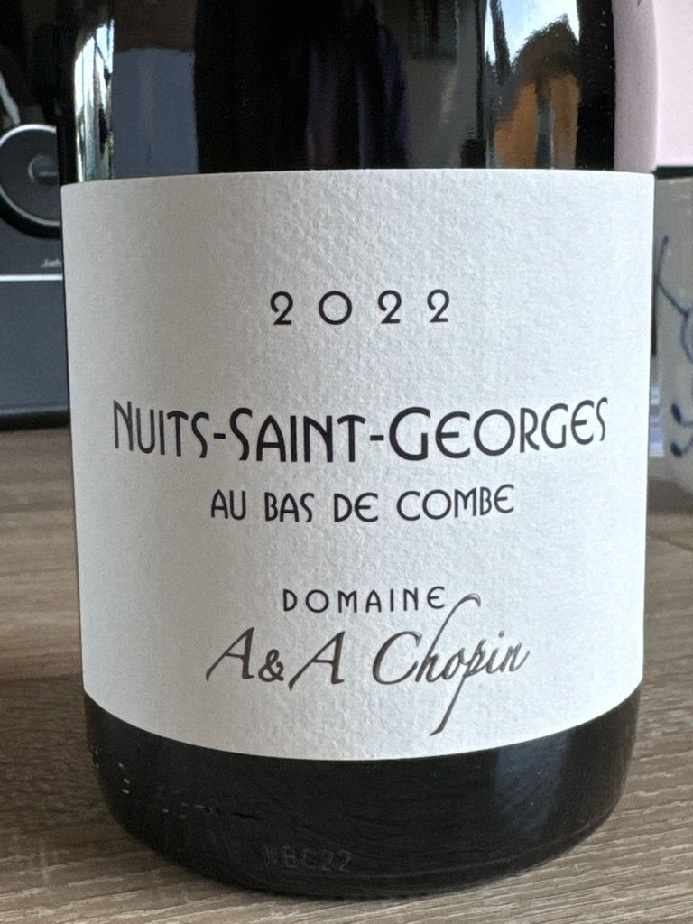 2022 Domaine A & A Chopin Nuits St. Georges Les Bas de Combe, France ...
