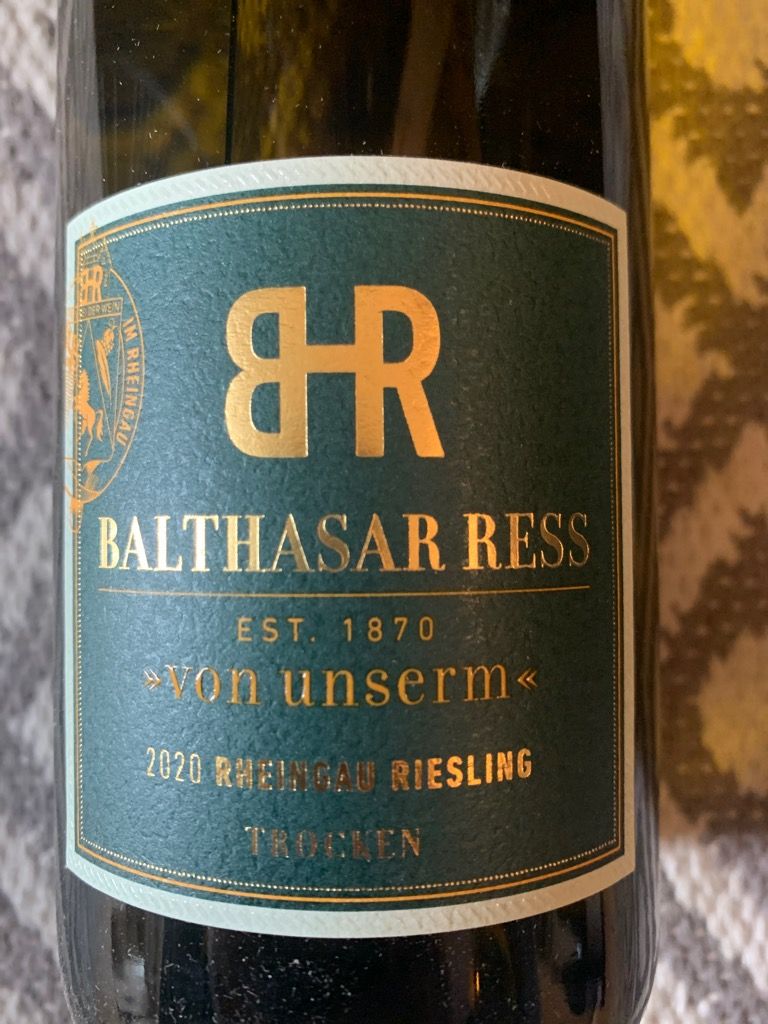 2019 Balthasar Ress Von Unserm Riesling trocken, Germany, Rheingau ...