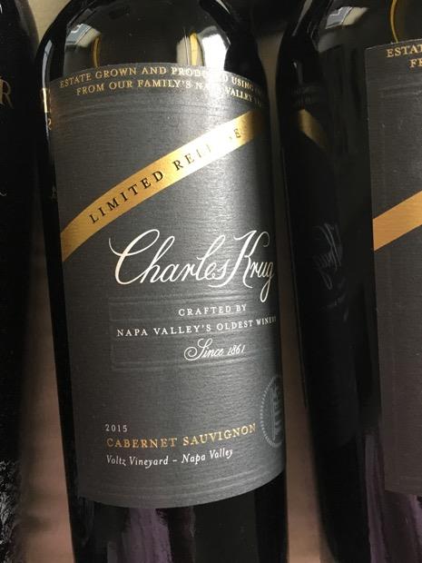 2015 Charles Krug Winery (Peter Mondavi Family) Cabernet Sauvignon ...