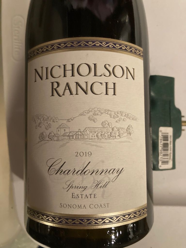 2019 Nicholson Ranch Chardonnay Estate Sonoma Coast, USA, California ...