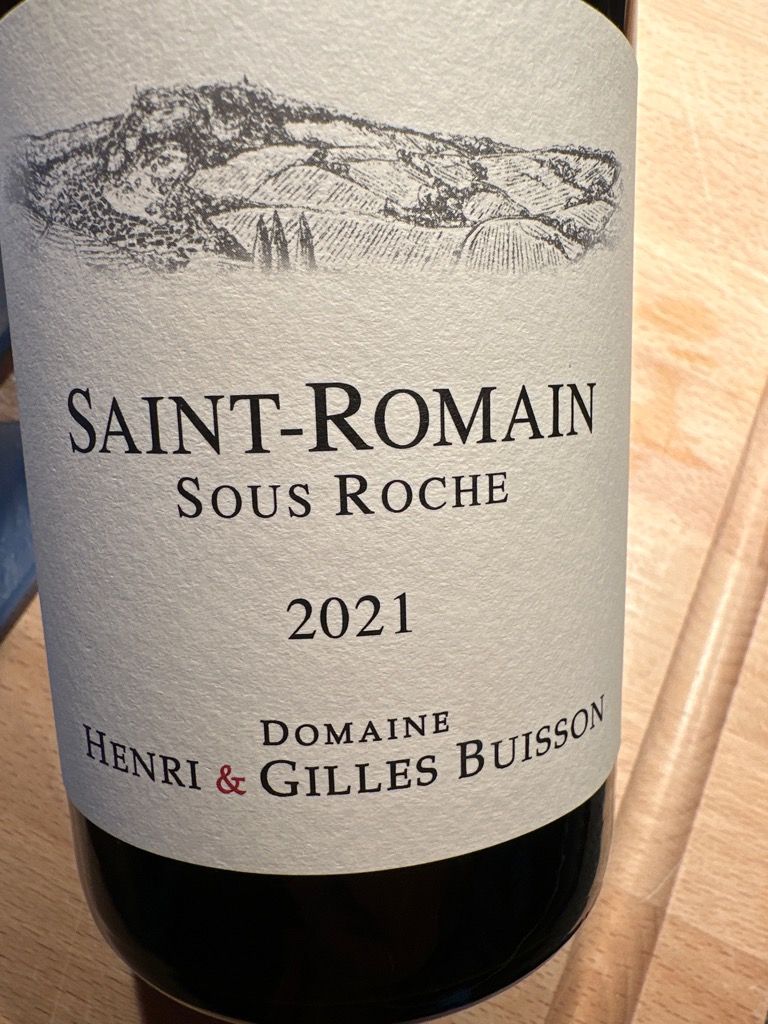 2022 Henri et Gilles Buisson Saint-Romain Sous Roche, France, Burgundy, Côte de Beaune, Saint ...