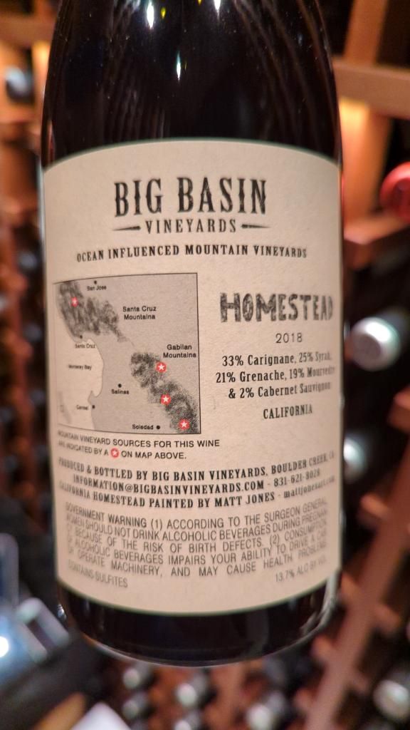 2019 Big Basin Vineyards Homestead, USA, California - CellarTracker