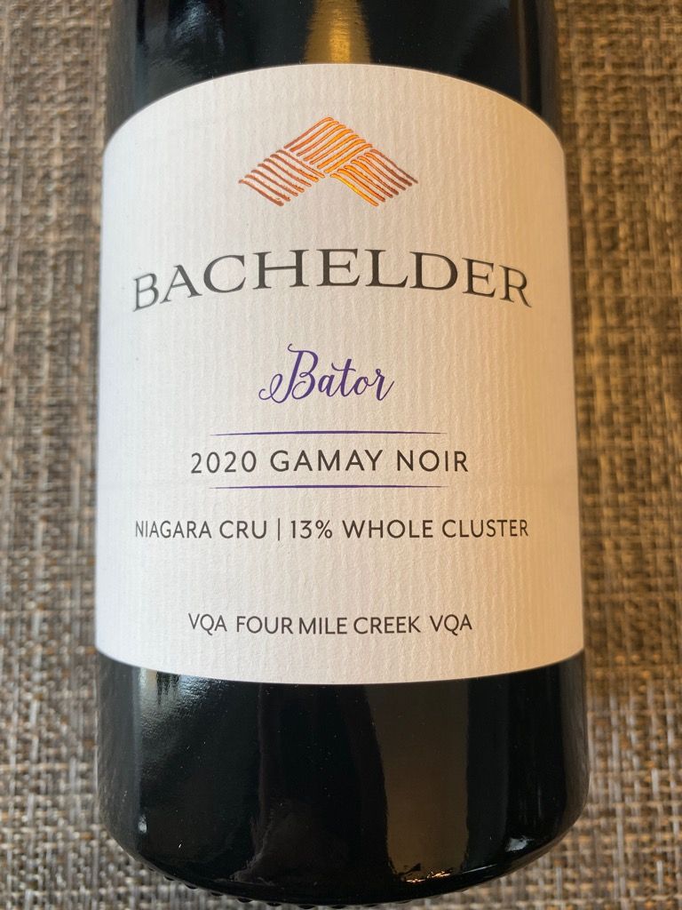 2020 Bachelder Niagara Cru “13% Whole Cluster” Bator Vineyard, Canada ...
