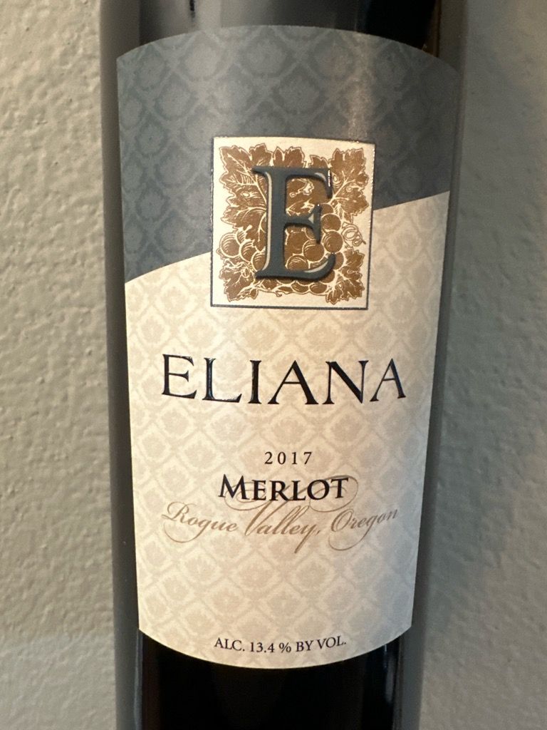2018 Eliana Merlot, USA, Oregon, Southern Oregon, Rogue Valley ...