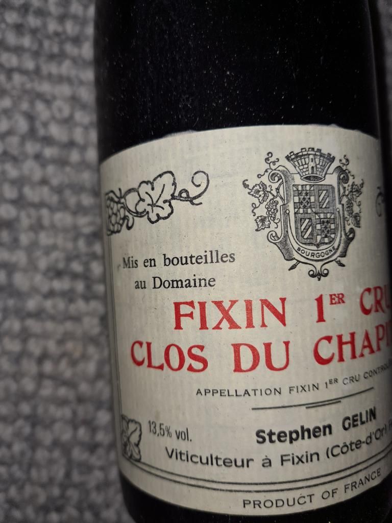 1988 Domaine Pierre Gelin Fixin 1er Cru Clos du Chapitre, France ...