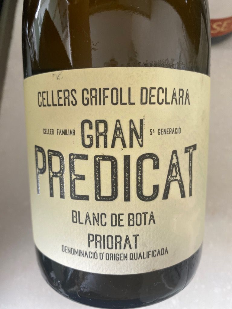 2017 Cellers Grifoll Declara Priorat Gran Predicat Blanc de Bota, Spain ...