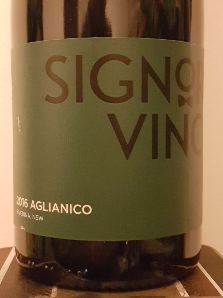 2016 Signor Vino Aglianico, Australia, New South Wales, Big Rivers ...