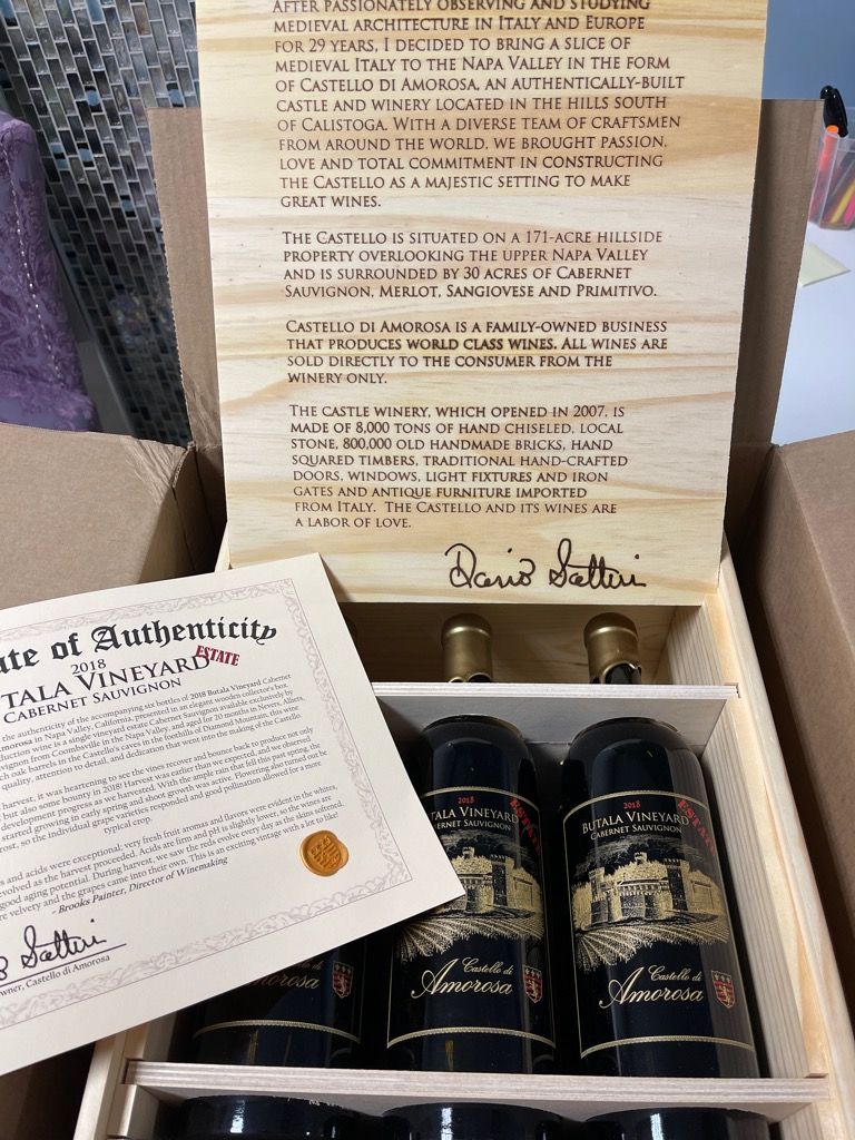 2018 Castello di Amorosa Cabernet Sauvignon Estate Butala, USA ...