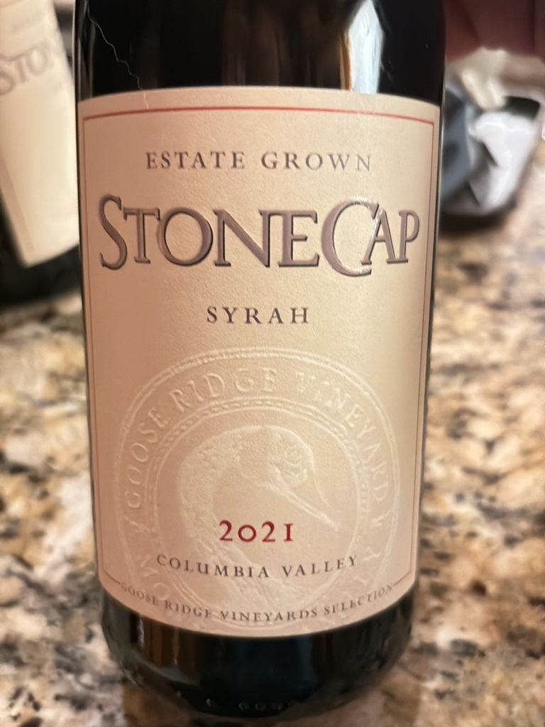 2021 Stonecap Syrah Estate Grown, USA, Washington, Columbia Valley - CellarTracker