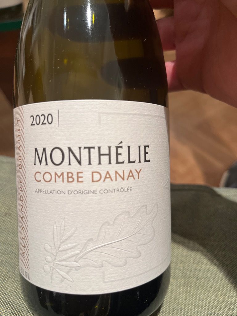 2020 Alexandre Brault Monthélie Combe Danay Blanc, France, Burgundy ...
