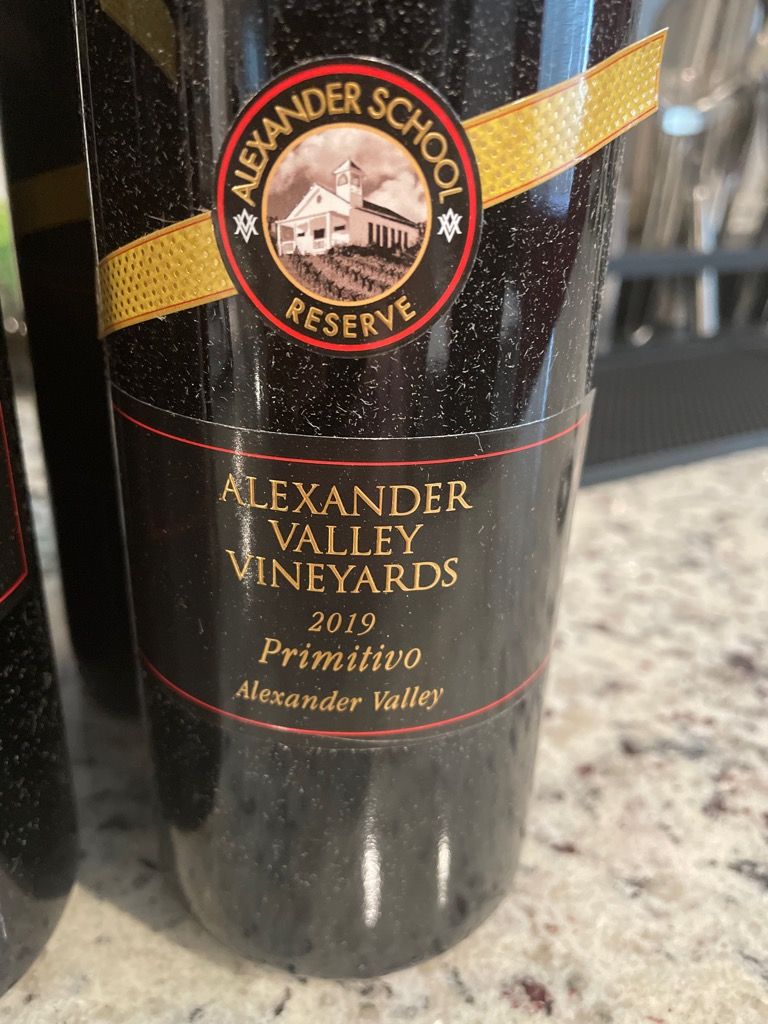 2019 Alexander Valley Vineyards Primitivo Alexander School Reserve, USA ...