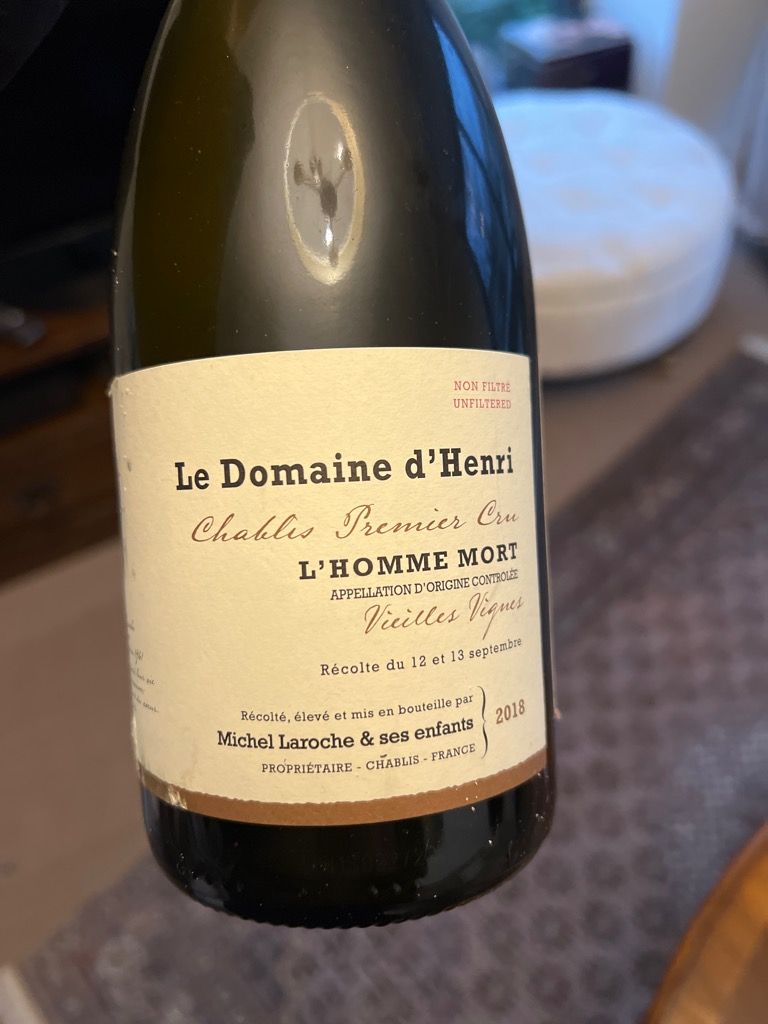 2021 Le Domaine d'Henri Chablis 1er Cru L'Homme Mort Vieilles Vignes ...