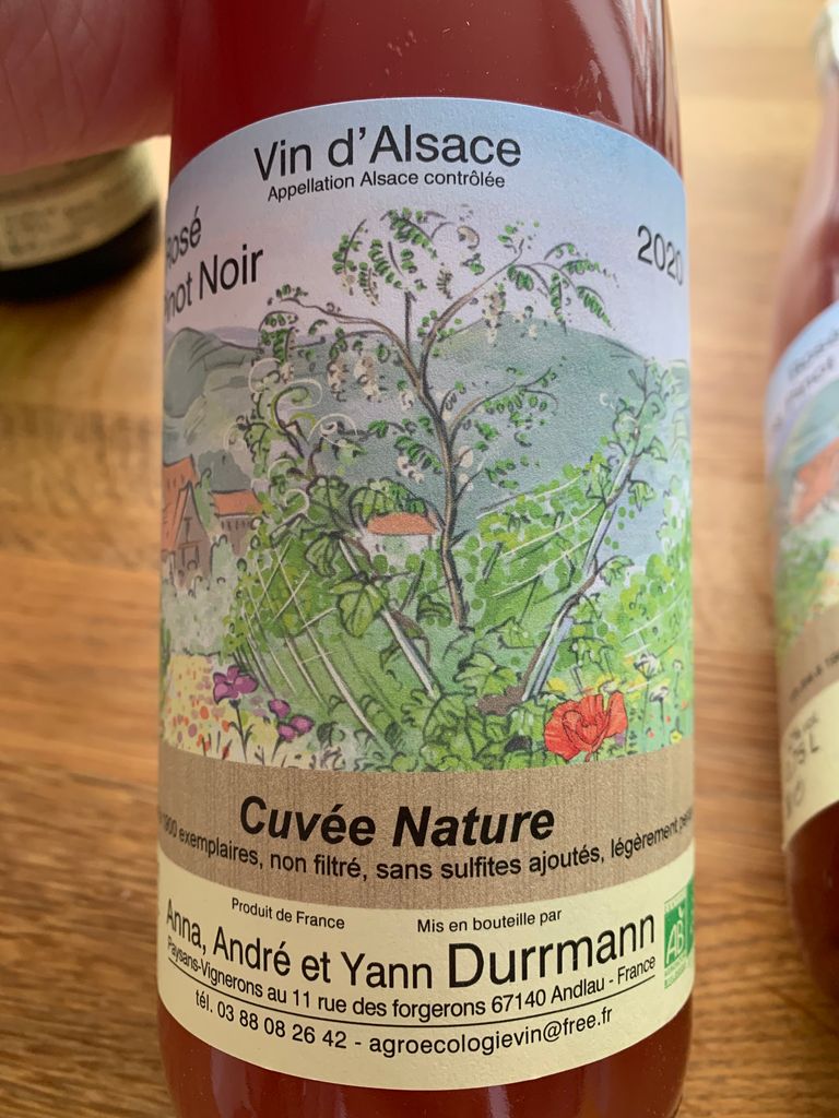 2021 Anna et André Durrmann Pinot Noir Cuvée Nature Rosé, France ...