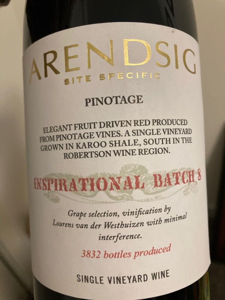 2018 Arendsig Pinotage Inspirational Batch 7, South Africa, Breede ...